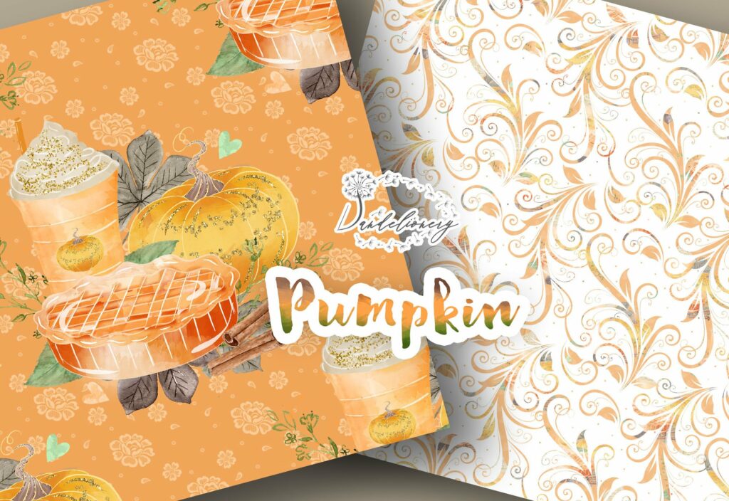 Pumpkin Digital Paper Pack – MasterBundles