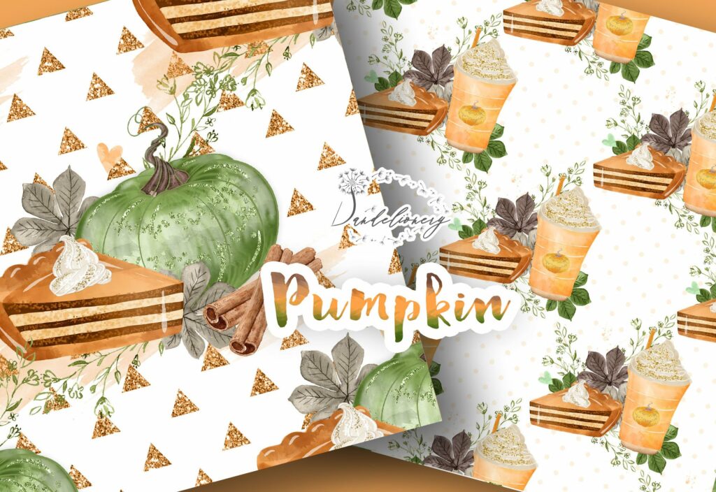 Pumpkin Digital Paper Pack – MasterBundles