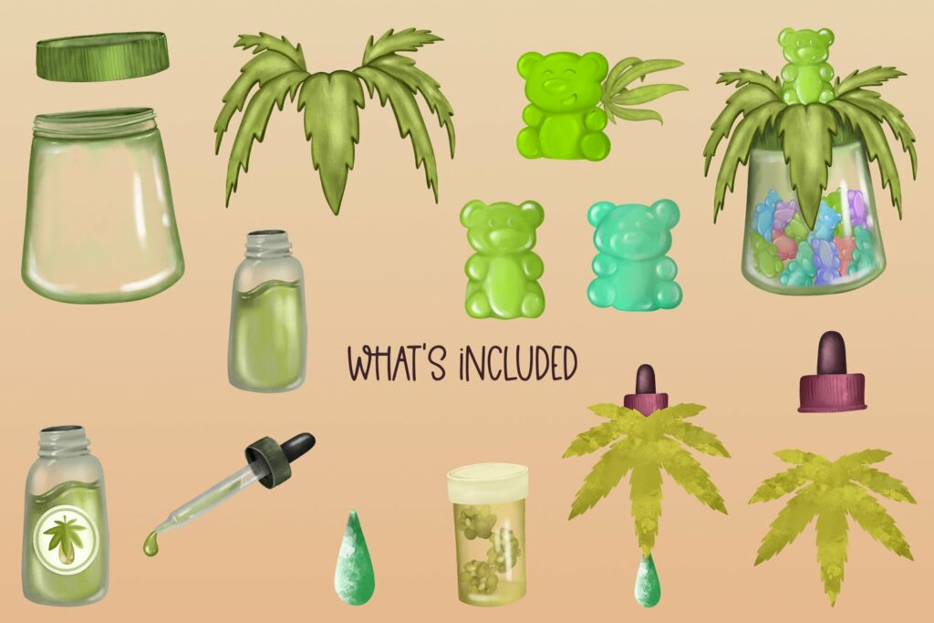 Edible Gummies| 15 PNG Edible Cannibis Illustration Clipart – MasterBundles