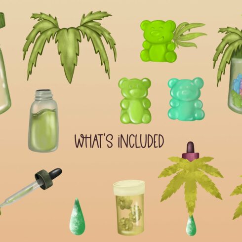 Edible Gummies| 15 PNG Edible Cannibis Illustration Clipart | Master ...