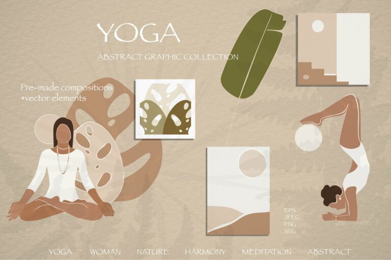 Yoga Abstract Graphic Collection – MasterBundles