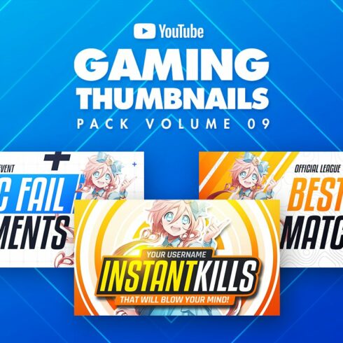 Gaming Youtube Thumbnails Pack 09 | Master Bundles
