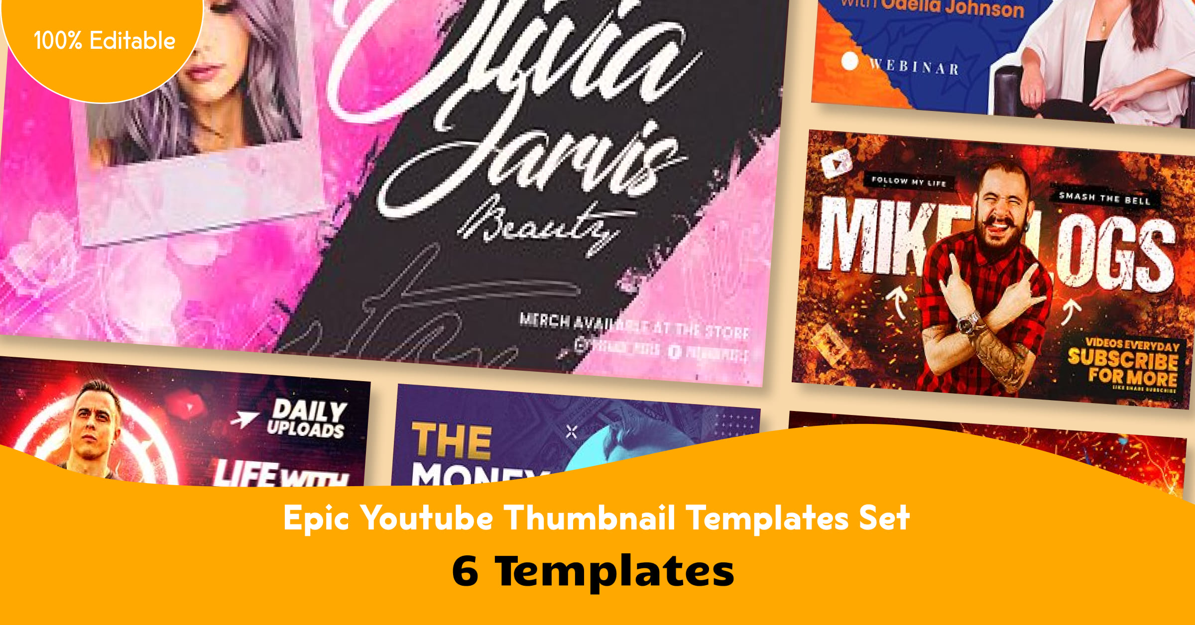 Epic Youtube Thumbnail Templates Set – MasterBundles