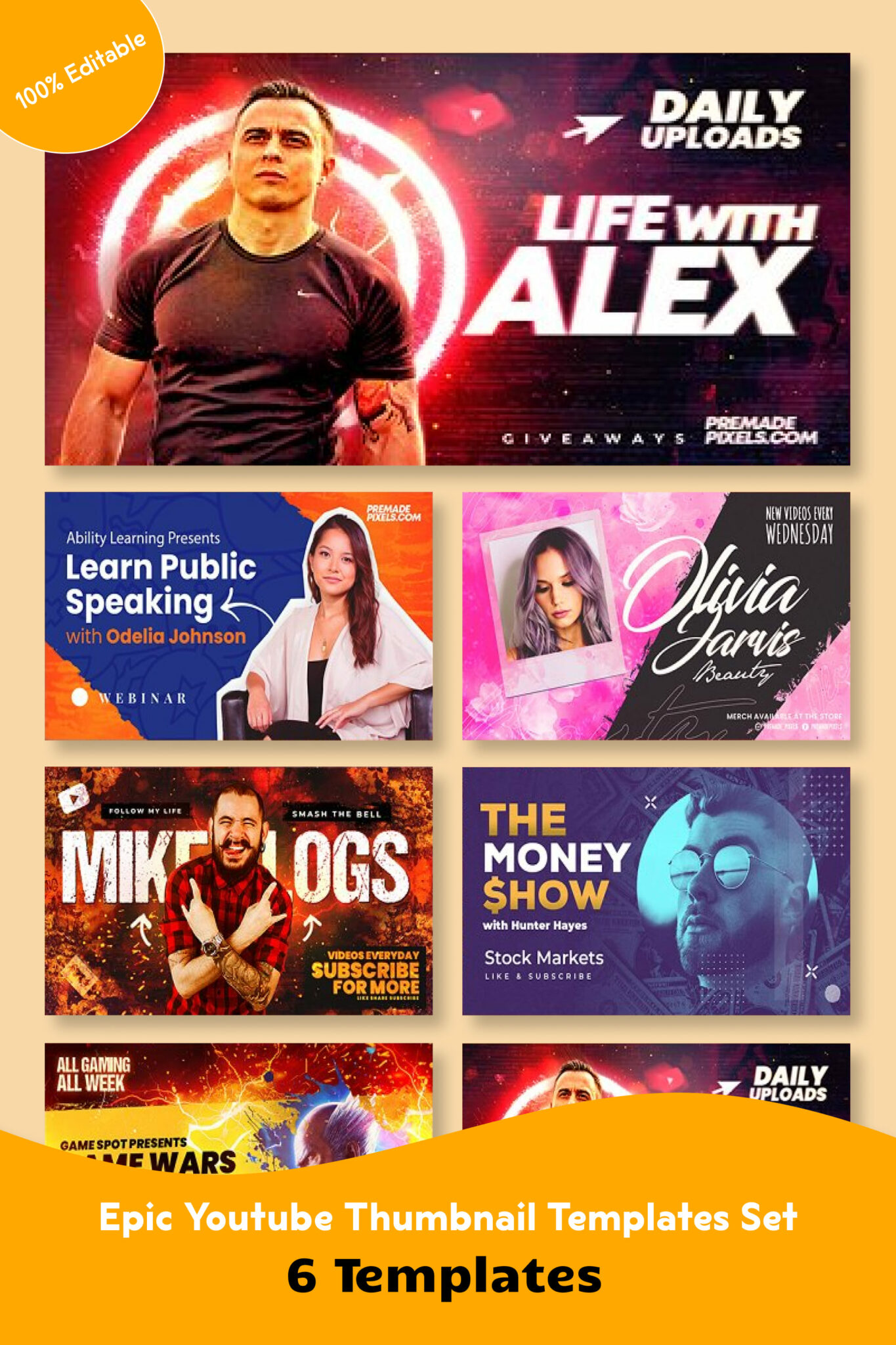 Epic Youtube Thumbnail Templates Set – MasterBundles