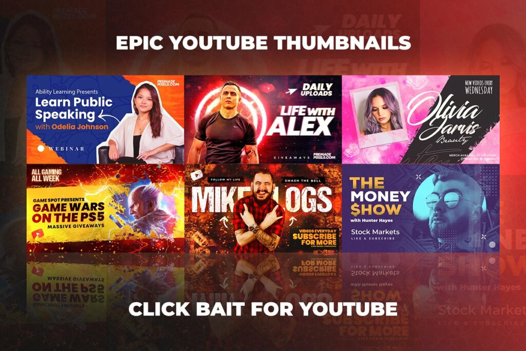 Epic Youtube Thumbnail Templates Set – MasterBundles