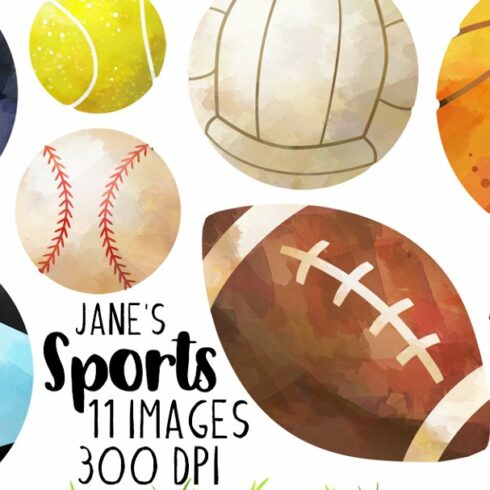 Watercolor Sports Clipart | Master Bundles