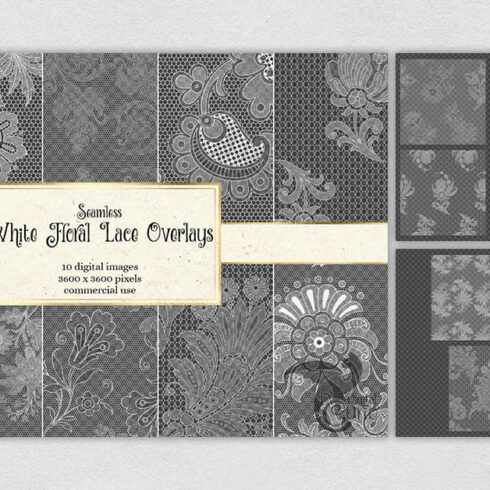 White Floral Lace Overlays | Master Bundles