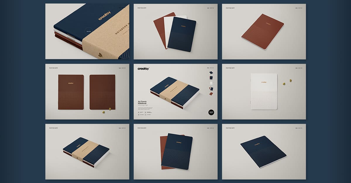 A5 Classic Notebook Mockup Set – MasterBundles