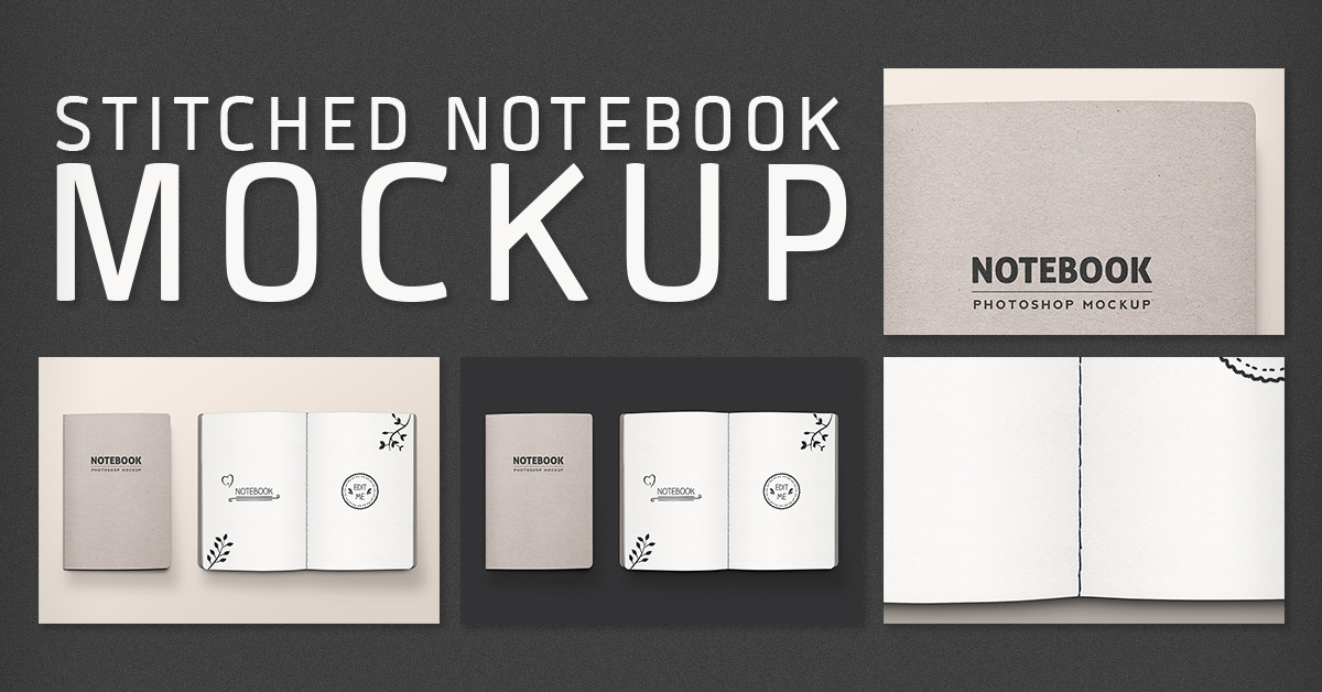 Stitched Notebook Mockup – MasterBundles