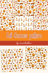 Gnomes Pattern. Fall Gnomes Pattern. – MasterBundles