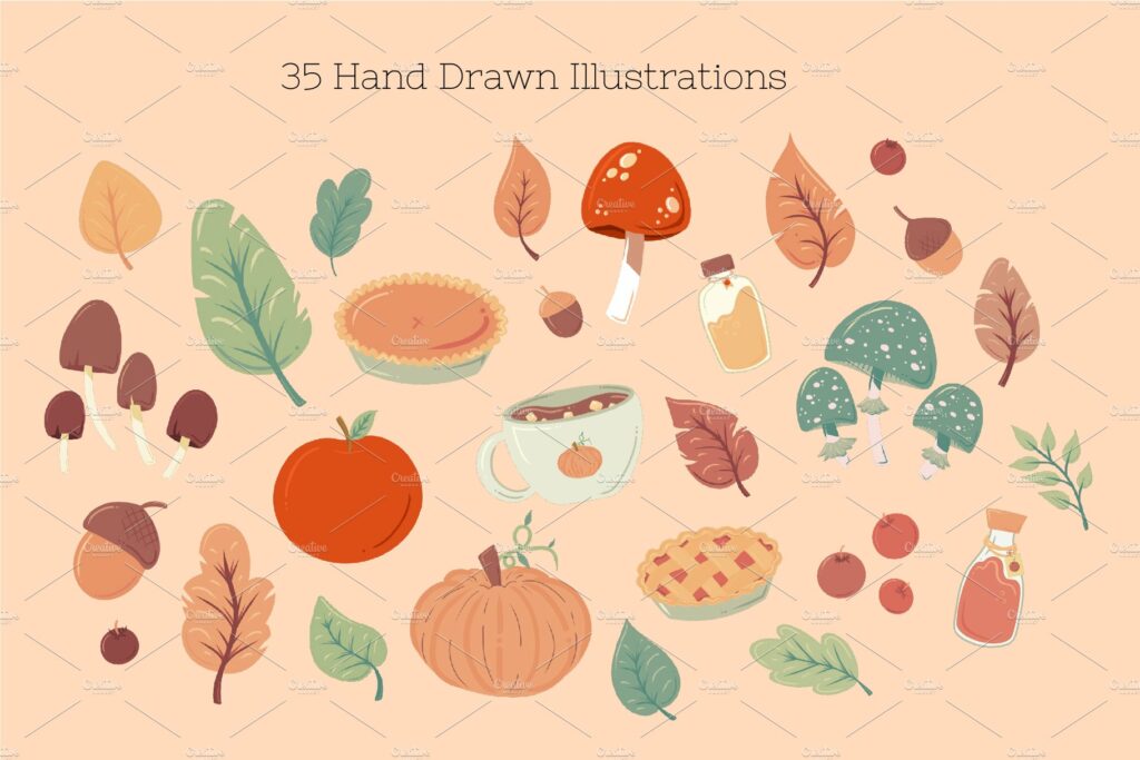 Autumn Clipart Illustration Bundle – MasterBundles