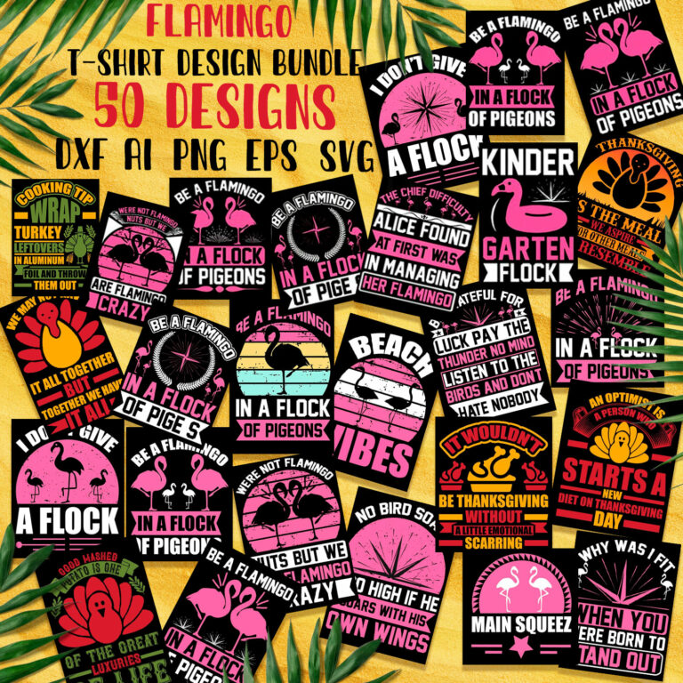 Cute Flamingo SVG T-shirt Designs Bundle – MasterBundles