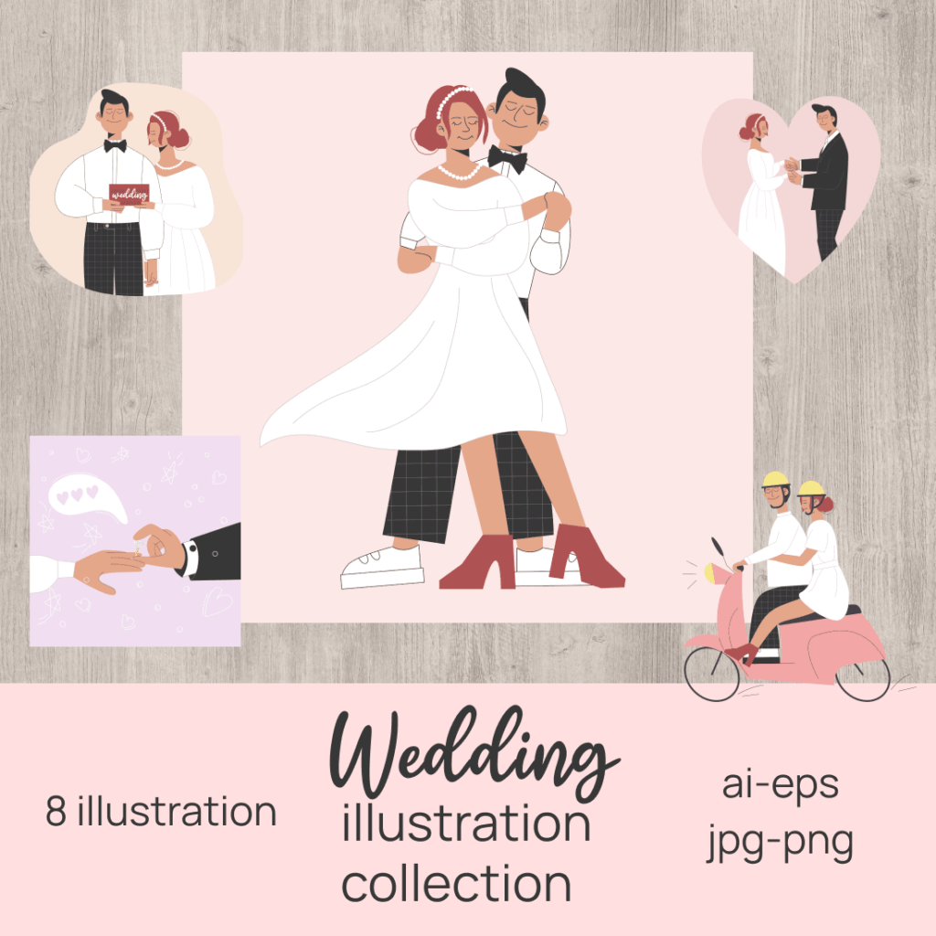 Collection of wedding illustration - MasterBundles