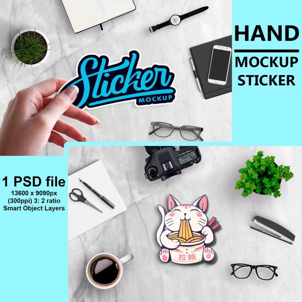 Round Stickers Mockup PSD | Master Bundles