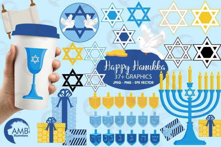 Hanukkah Clipart, Grahics, Illustrations AMB-1535 – MasterBundles