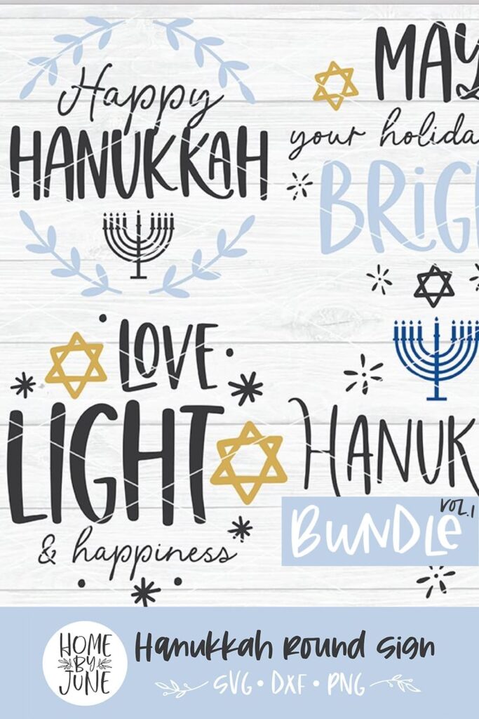 Hanukkah Round Circle Sign Bundle SVG DXF PNG – MasterBundles