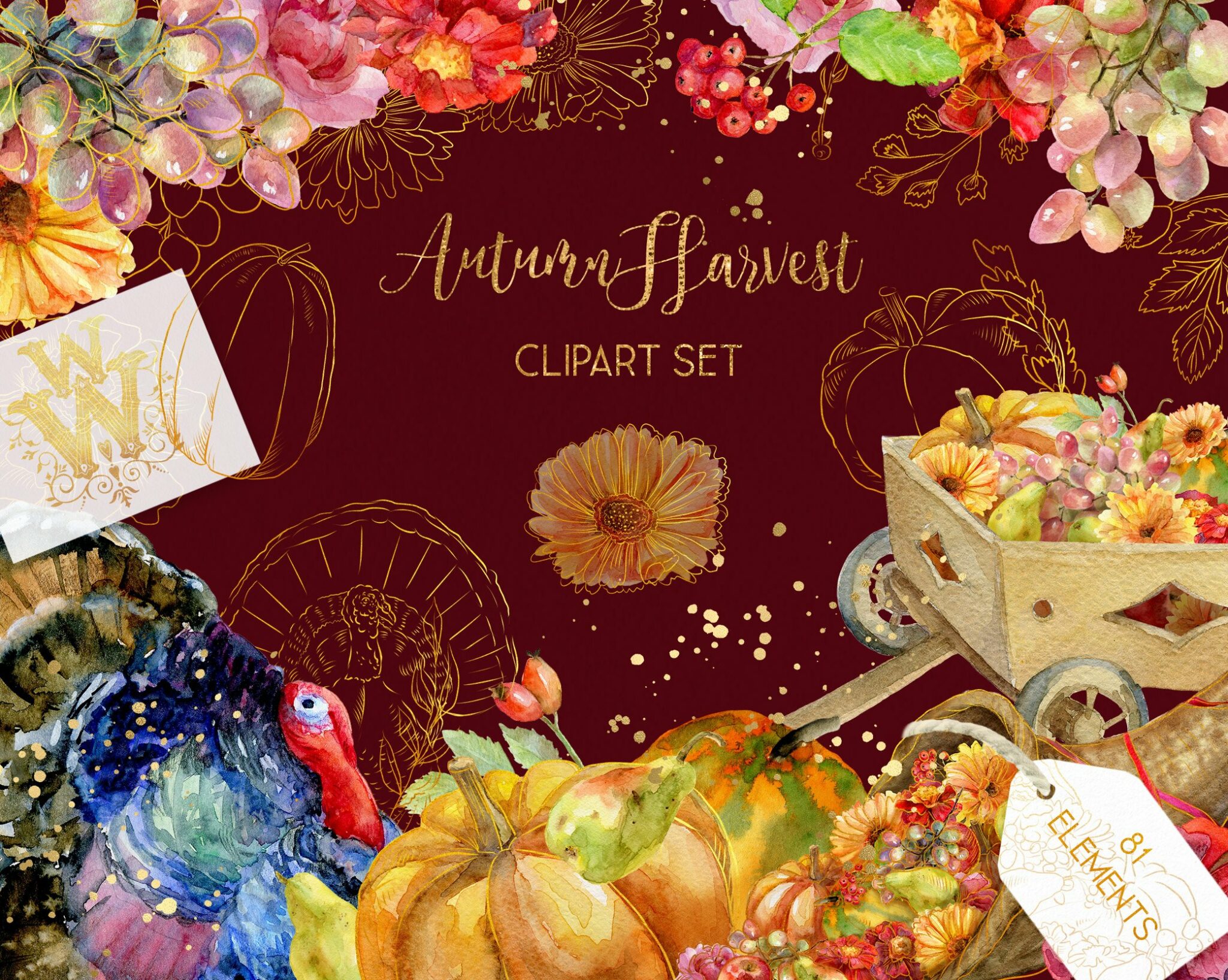 Thanksgiving Autumn Clipart – MasterBundles