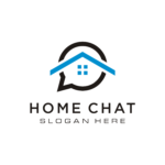 Creative home chat combine icon home talk and bubble - MasterBundles