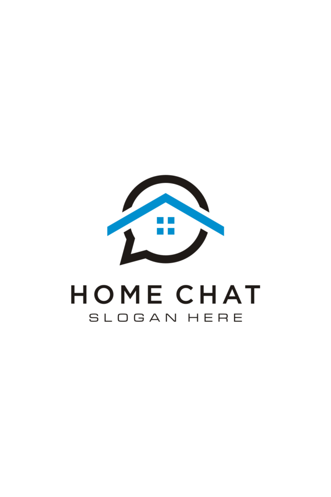 Creative home chat combine icon home talk and bubble - MasterBundles