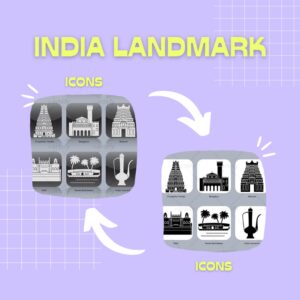 India Landmark Icons (16x) | Master Bundles