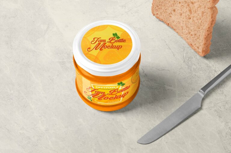 Jam Bottle Mockups – MasterBundles