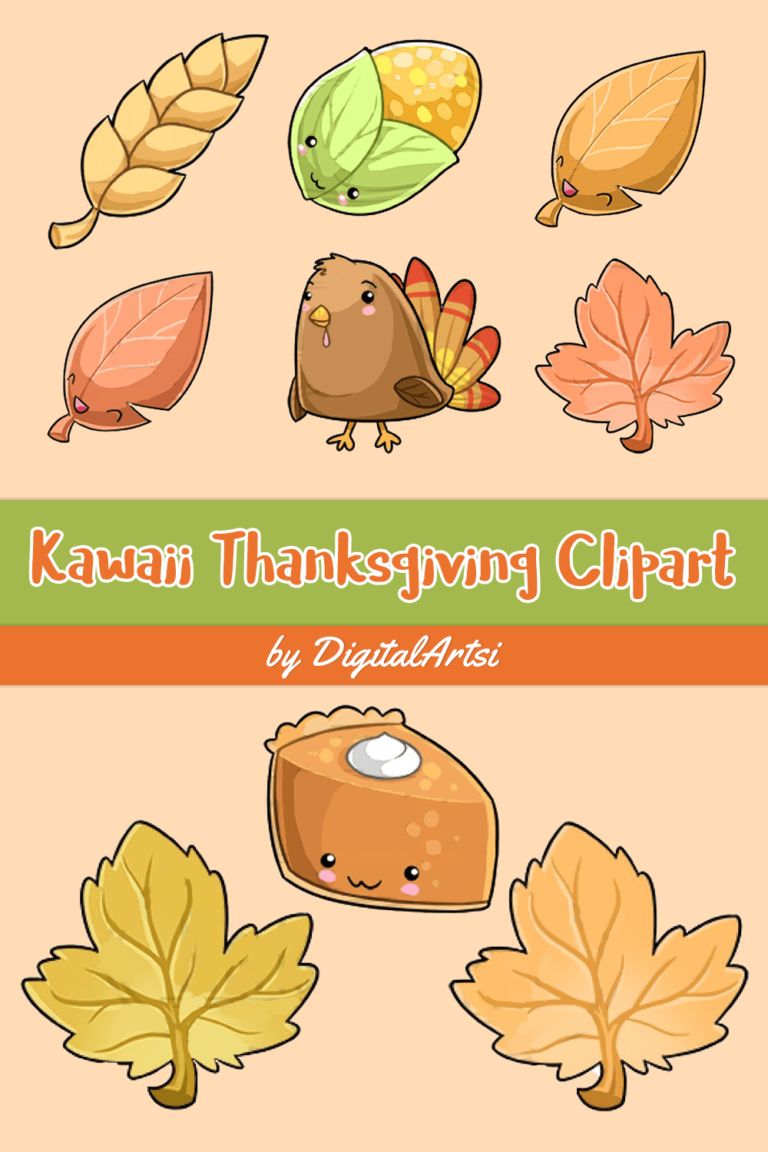 Kawaii Thanksgiving Clipart – MasterBundles