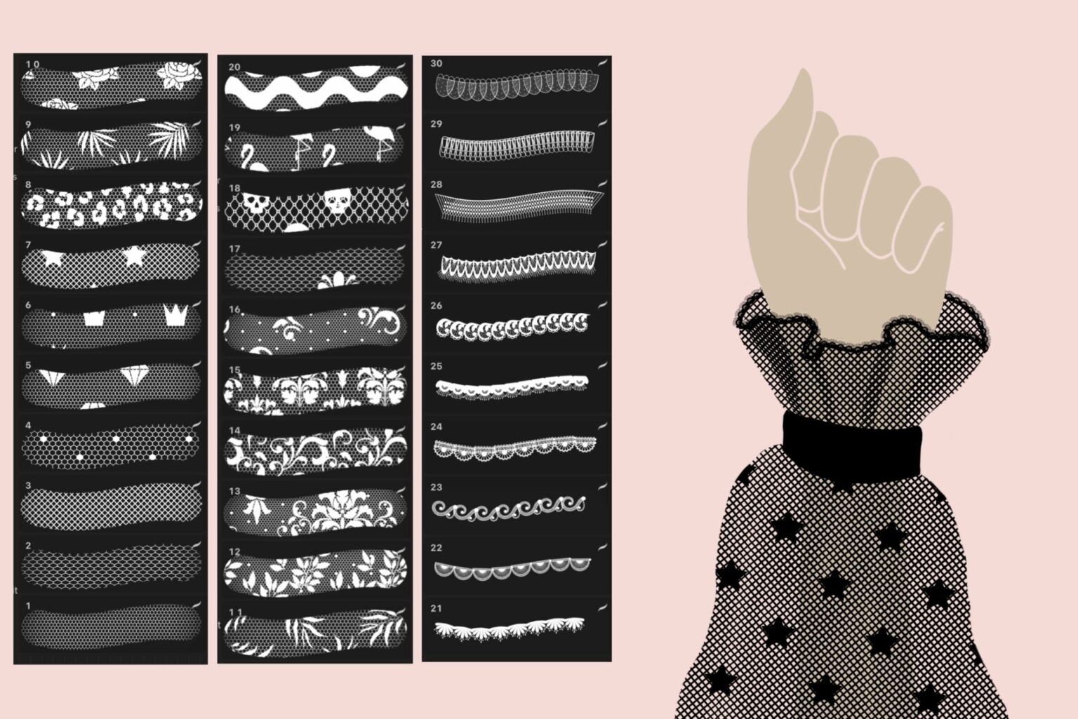 Lace Pattern Procreate Brushes – MasterBundles