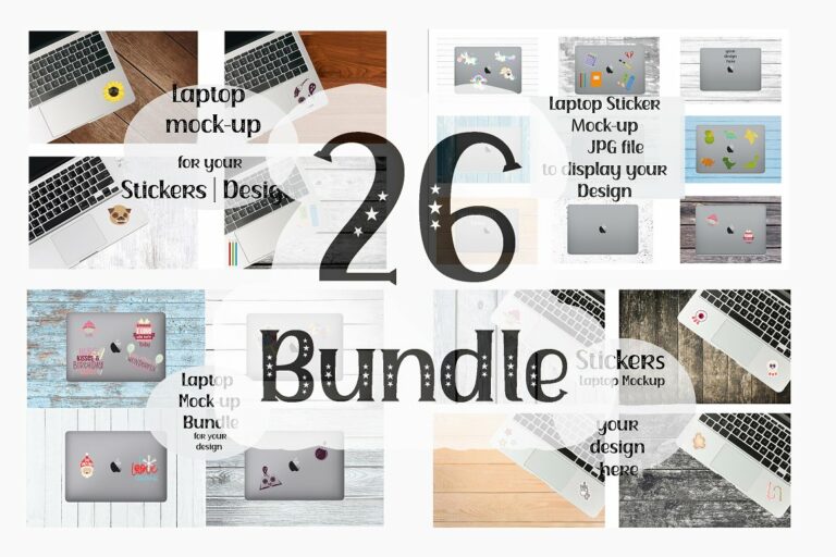 Laptop Mockups For Your Stickers – MasterBundles