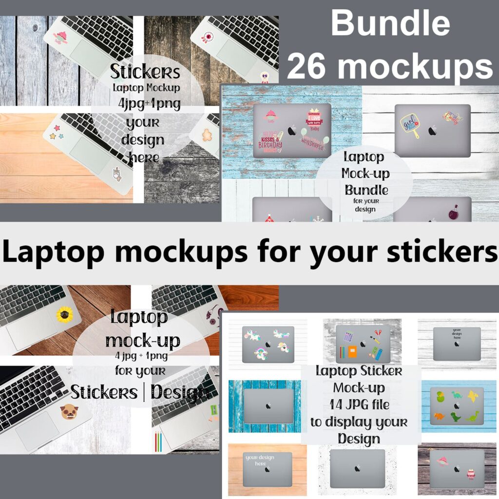 Laptop Mockups For Your Stickers – MasterBundles