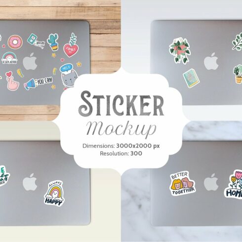 Laptop Sticker Mockup PSD | Master Bundles