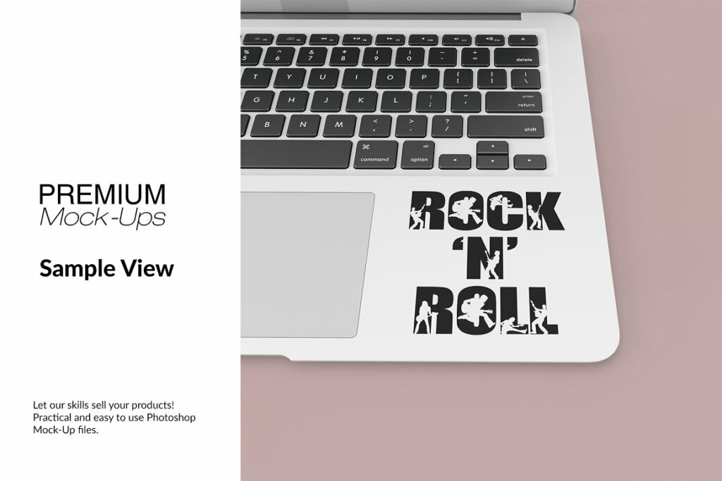 Laptop Sticker Mockup – MasterBundles