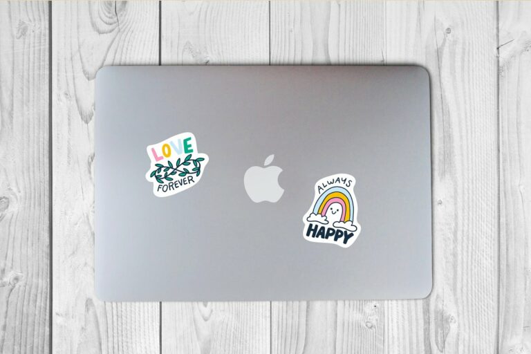 Laptop Sticker Mockup PSD – MasterBundles