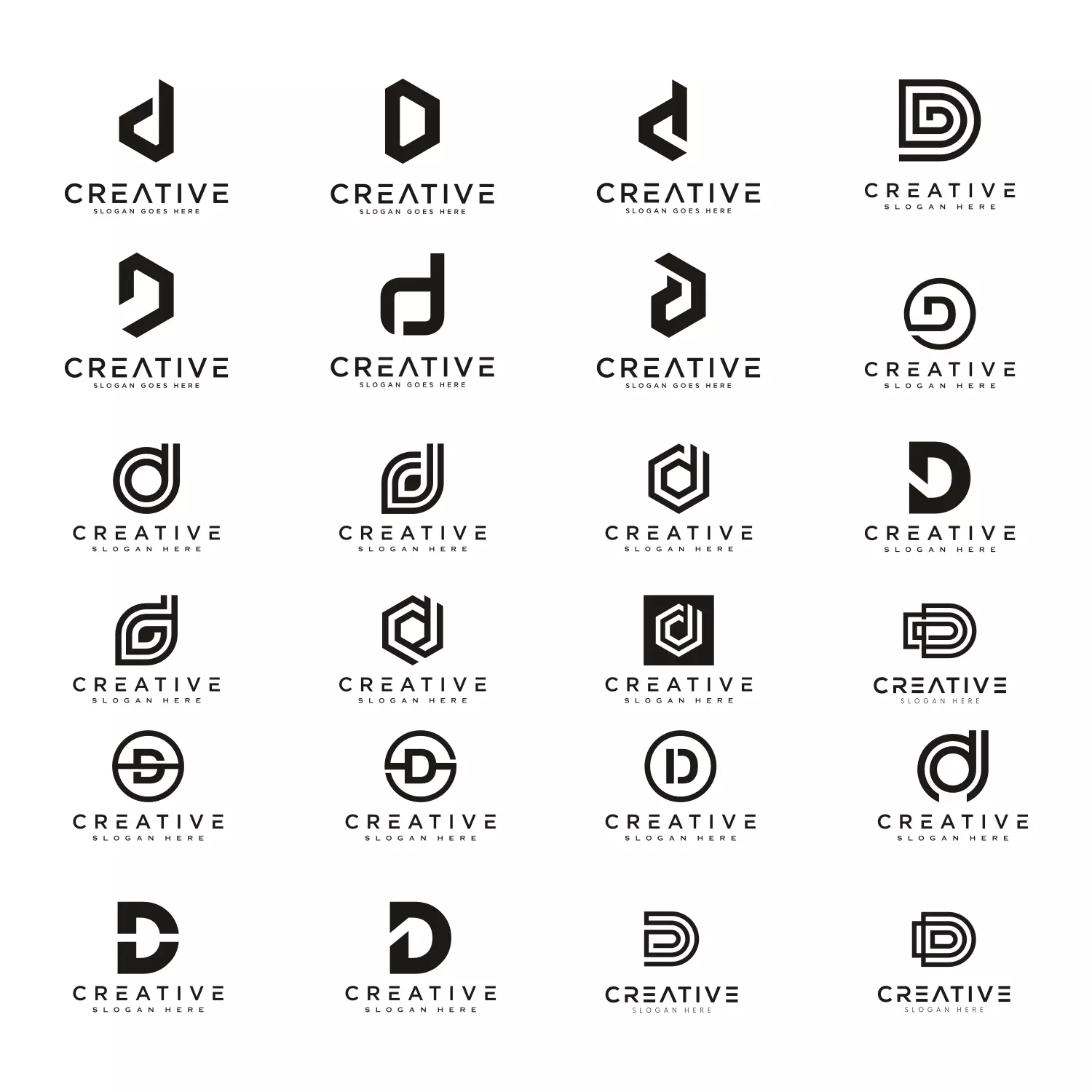 set of initials D logo vector design template - MasterBundles