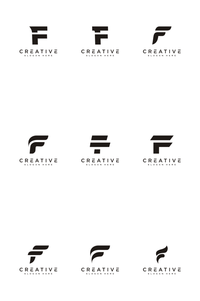 Set of initial letter F logo design template - MasterBundles
