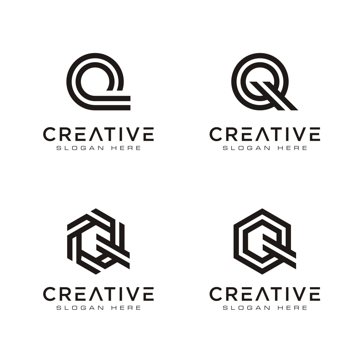 set of initial letter Q logo design vector - MasterBundles