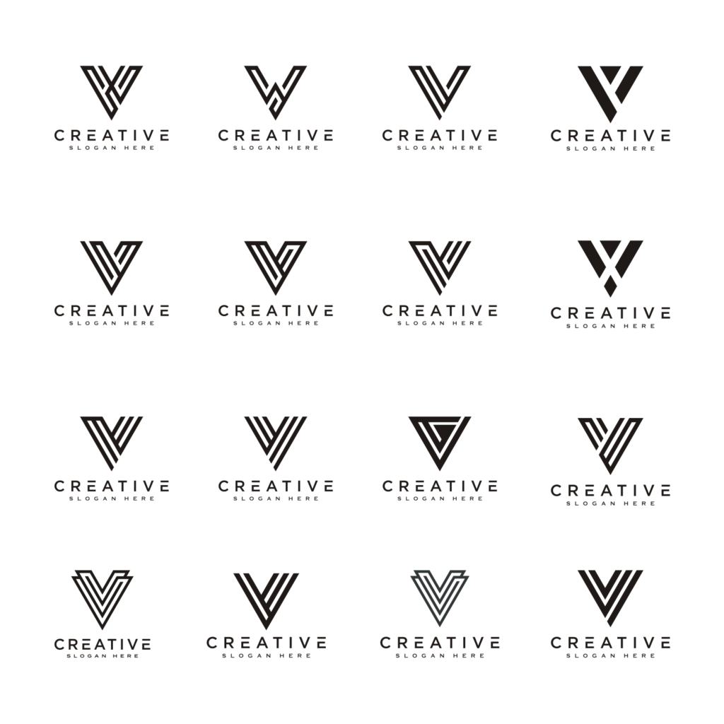Set of initial letter V logo design template. - MasterBundles