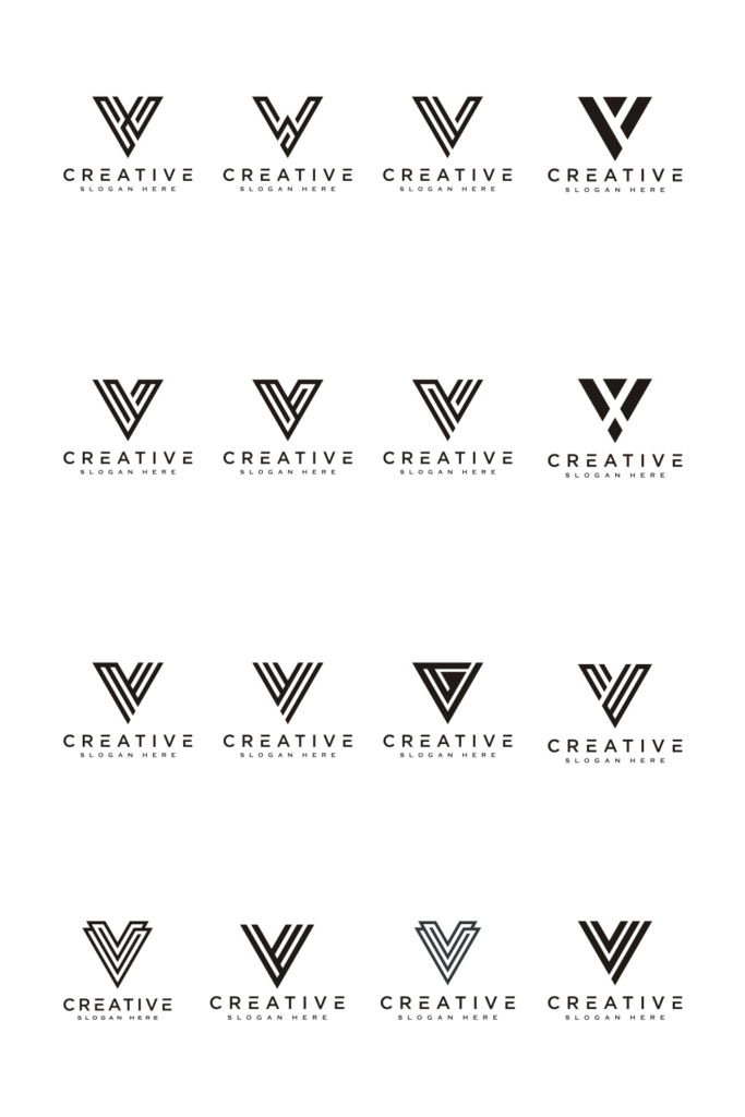 Set of initial letter V logo design template. - MasterBundles