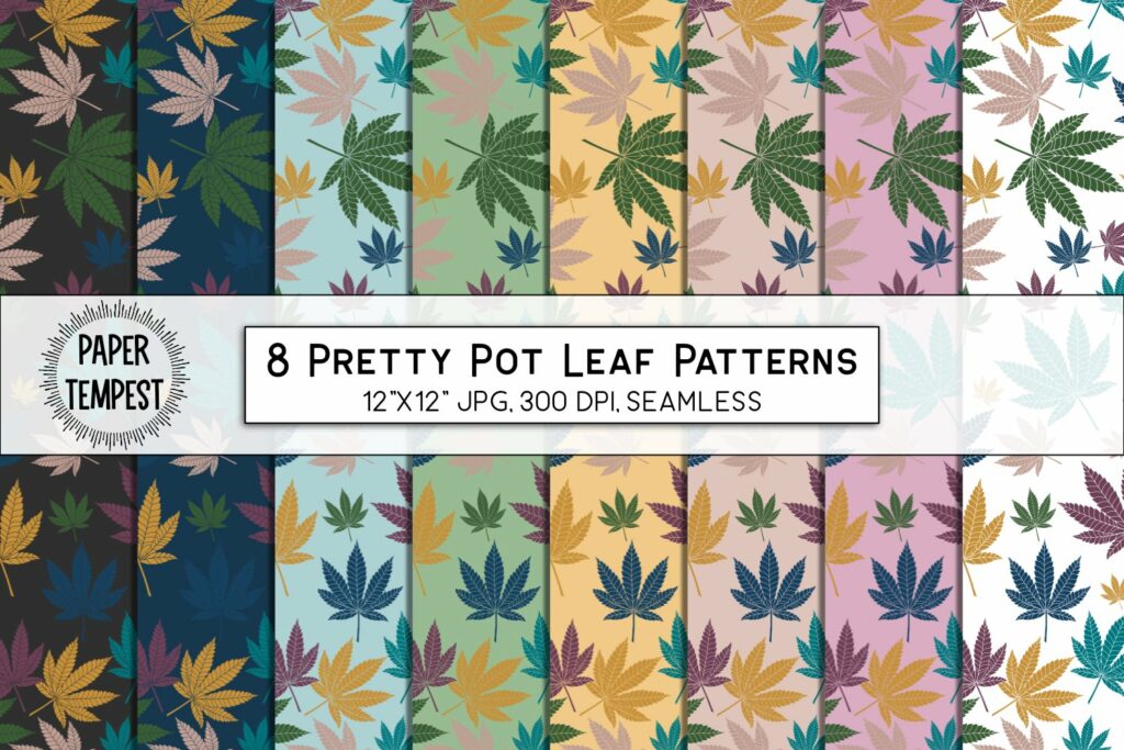 Pretty Pot Leaf Pattern - 8 Seamless Marijuana Patterns – MasterBundles