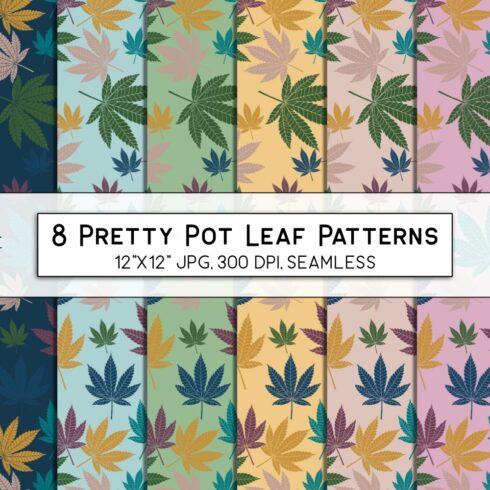 Pretty Pot Leaf Pattern - 8 Seamless Marijuana Patterns | Master Bundles