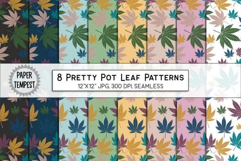 Pretty Pot Leaf Pattern - 8 Seamless Marijuana Patterns – MasterBundles