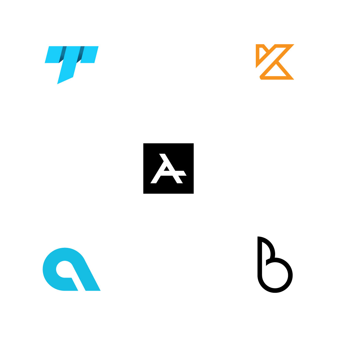 Five word mark logo design - MasterBundles