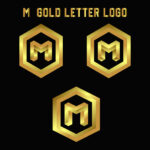M Letter Gold Logo - MasterBundles