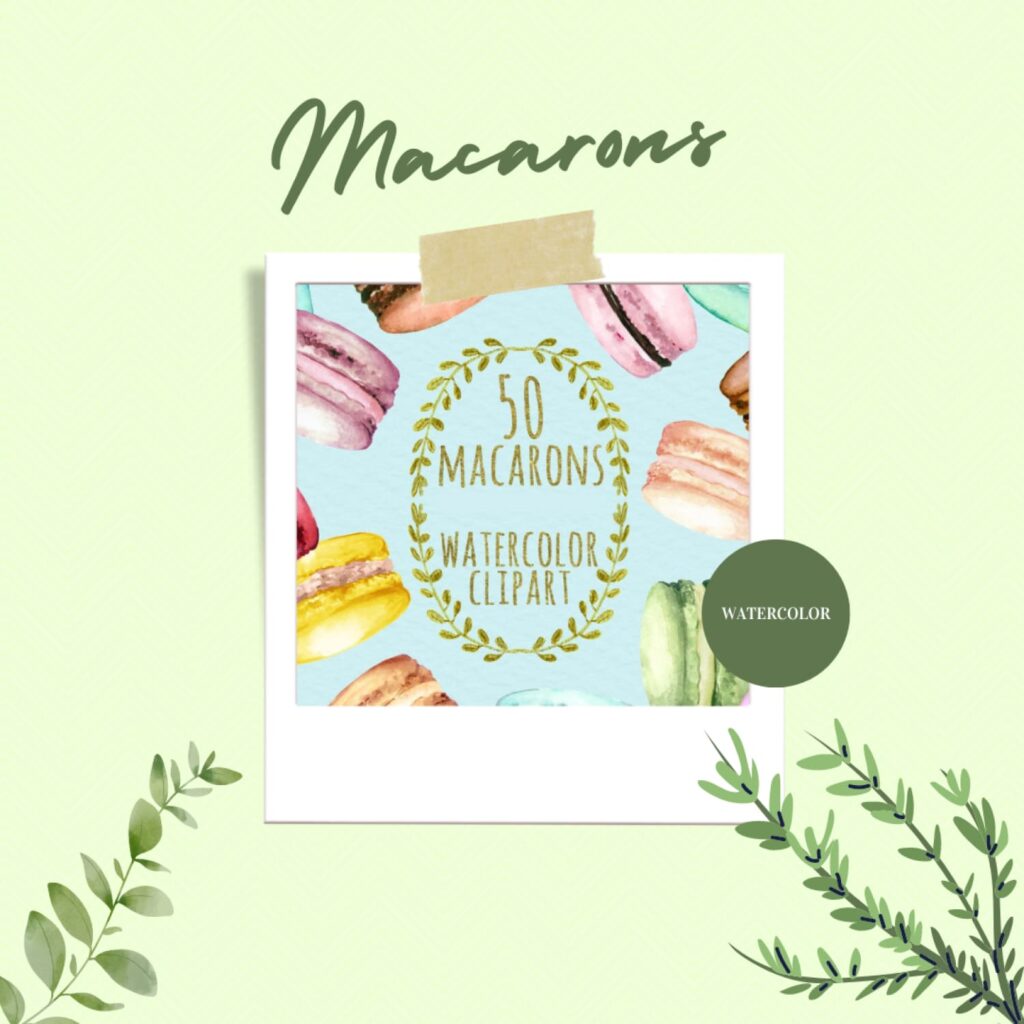 Macarons Watercolor Painting Clipart – MasterBundles