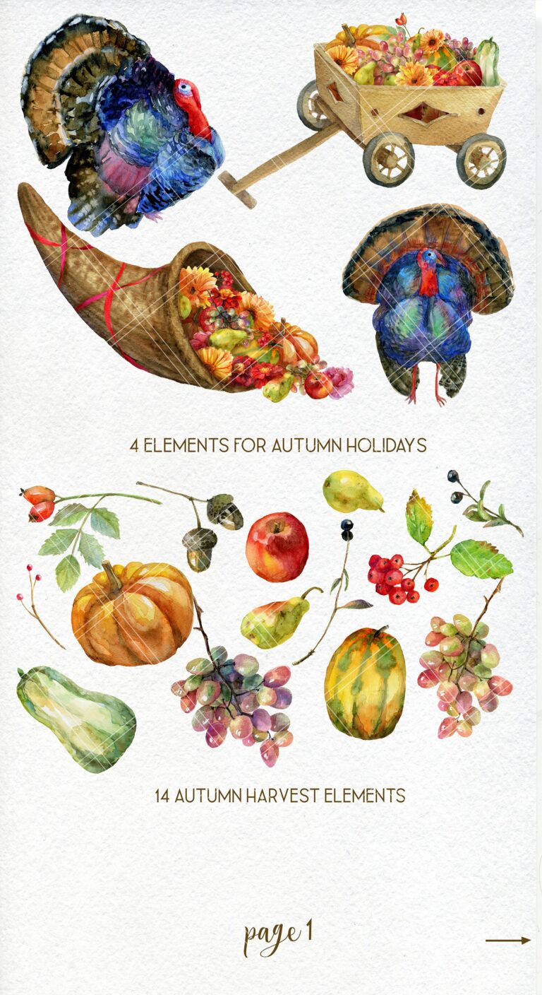 Thanksgiving Autumn Clipart – MasterBundles