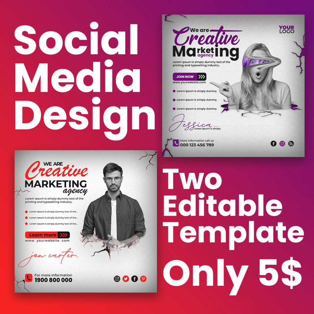 2 Beautiful social media poster only 5$ - MasterBundles