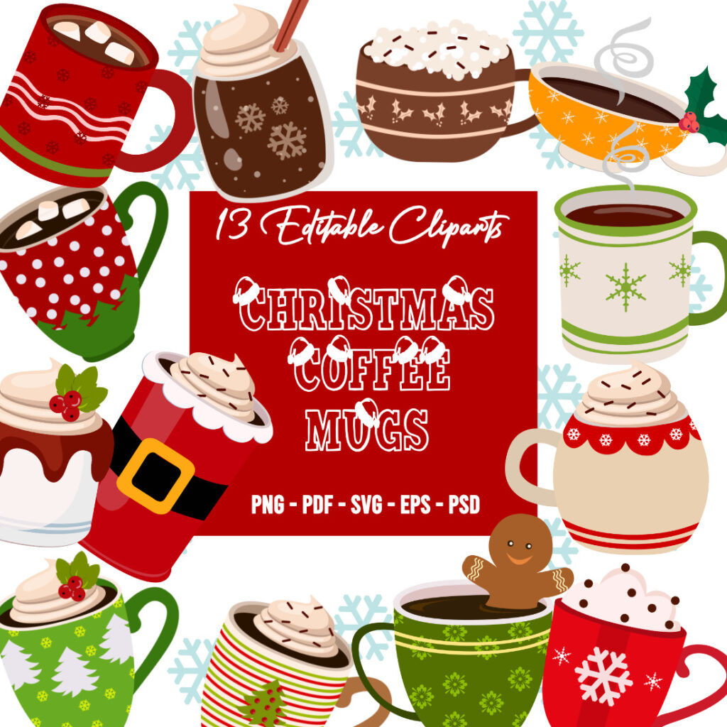13 Editable Designs Christmas Coffee Mugs - MasterBundles