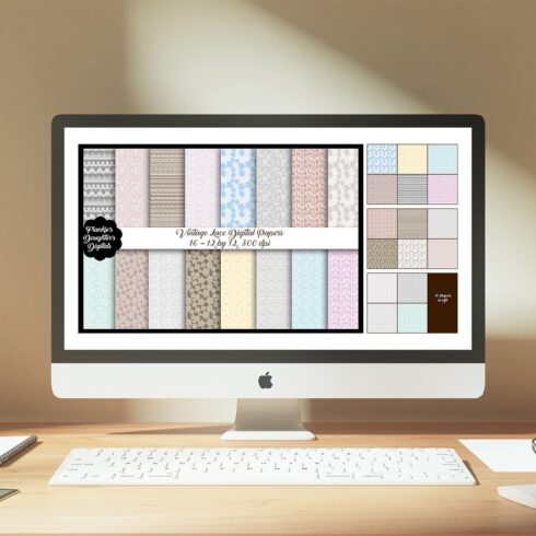 Vintage Lace Digital Papers, Shabby Chic Backgrounds | Master Bundles