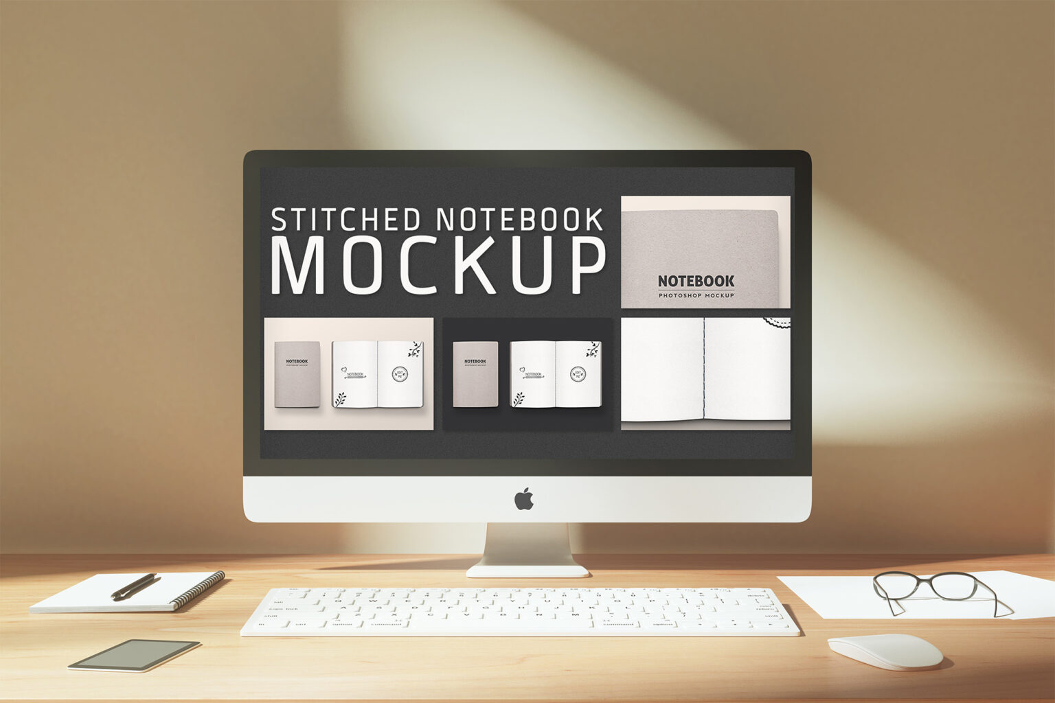 Stitched Notebook Mockup – MasterBundles