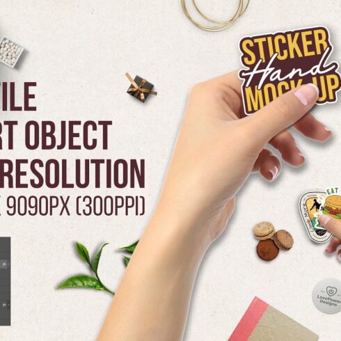 Mockup Hand Mockup | Sticker Mockup | Master Bundles