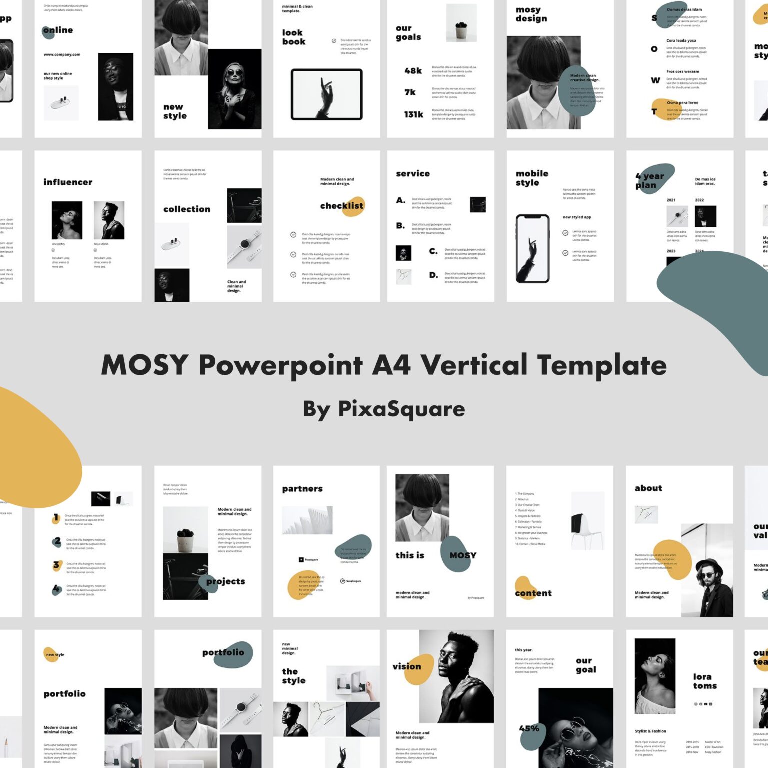 MOSY Powerpoint A4 Vertical Template – MasterBundles